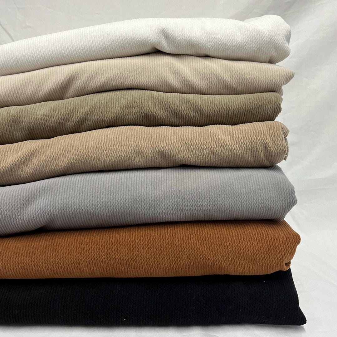 2 Way Stretch Corduroy Fabric by the Yard Polyester Solid Fall Fabric ...