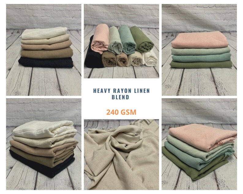 Rayon Linen Blend Soft Woven Fabric by the Yard 240 GSM - Etsy