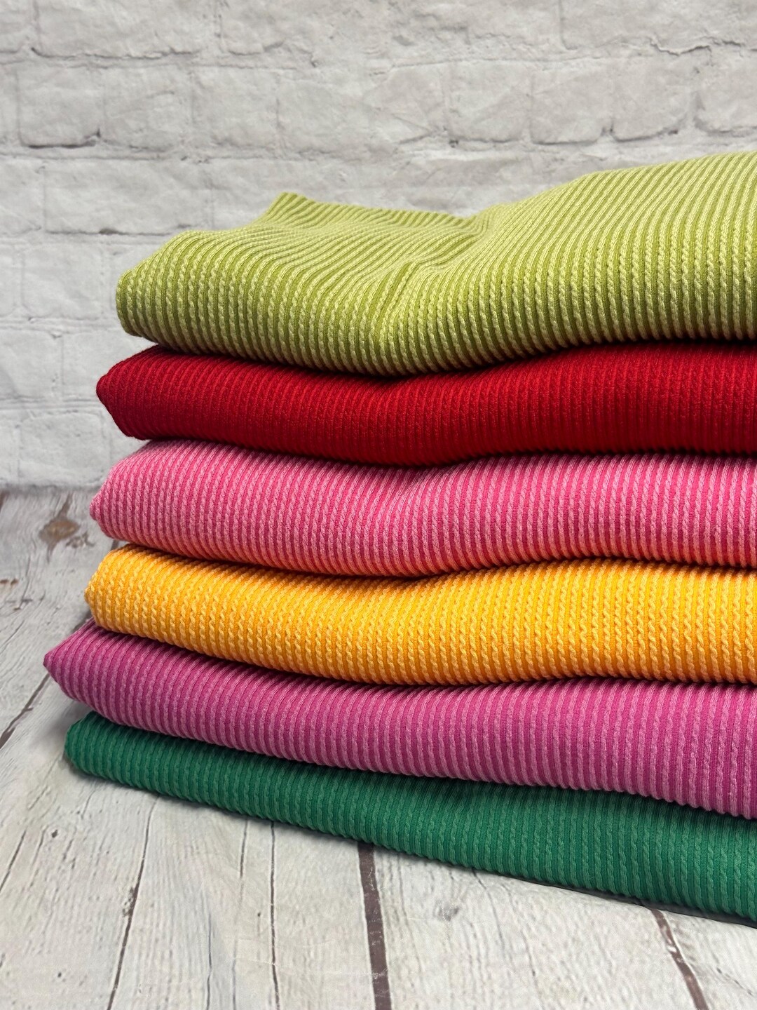 NEW COLORS Texture Street Rib Wave Knit Spandex Fabric by the Yard ...