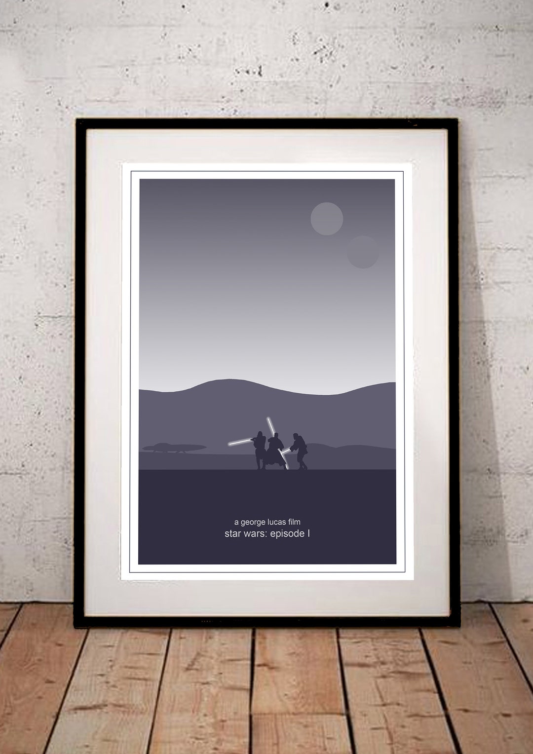 The Phantom Menace Minimal Movie Poster, Star Wars Episode I Wall Art ...