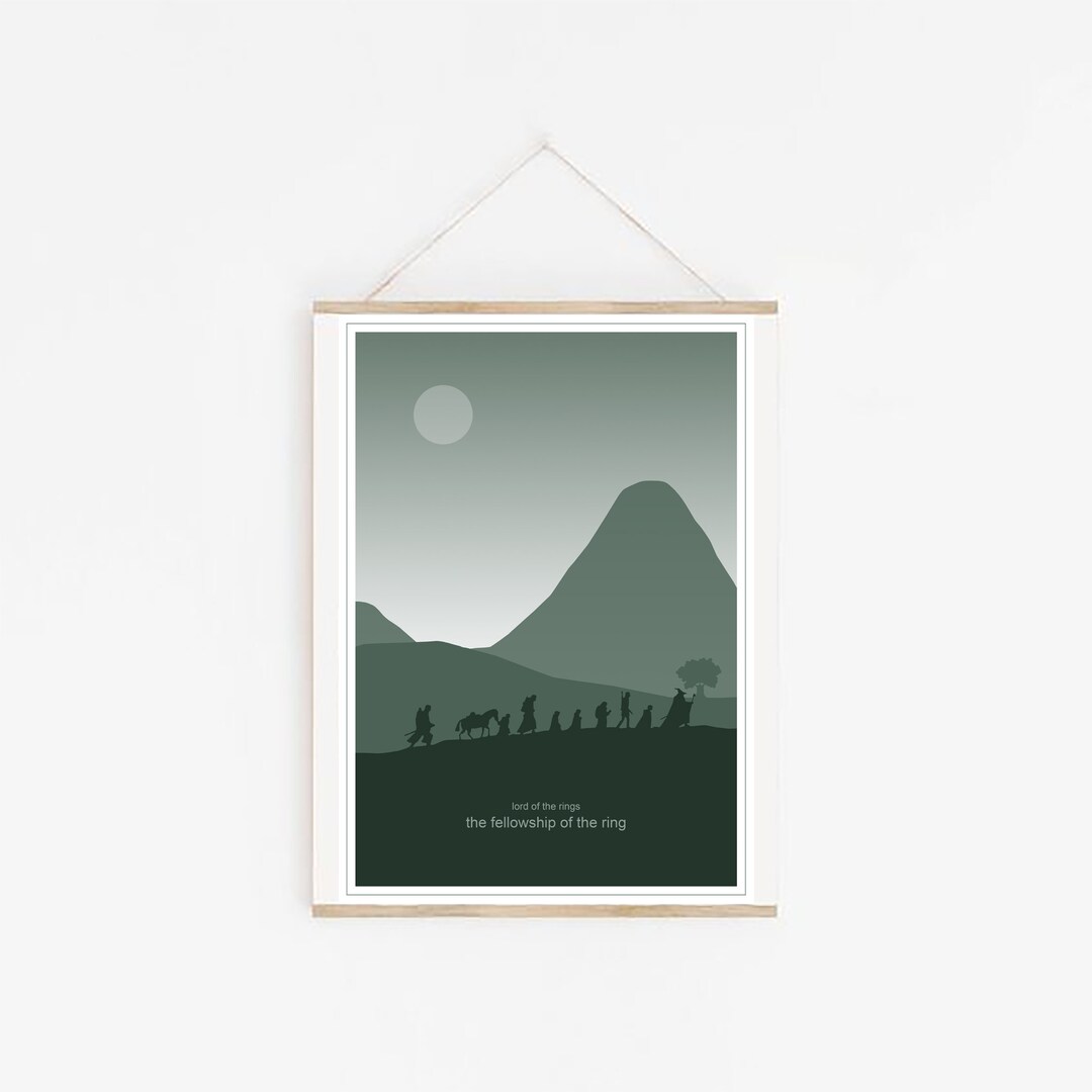 The Fellowship of the Ring Minimalist Poster, Modern Lord of the Rings ...