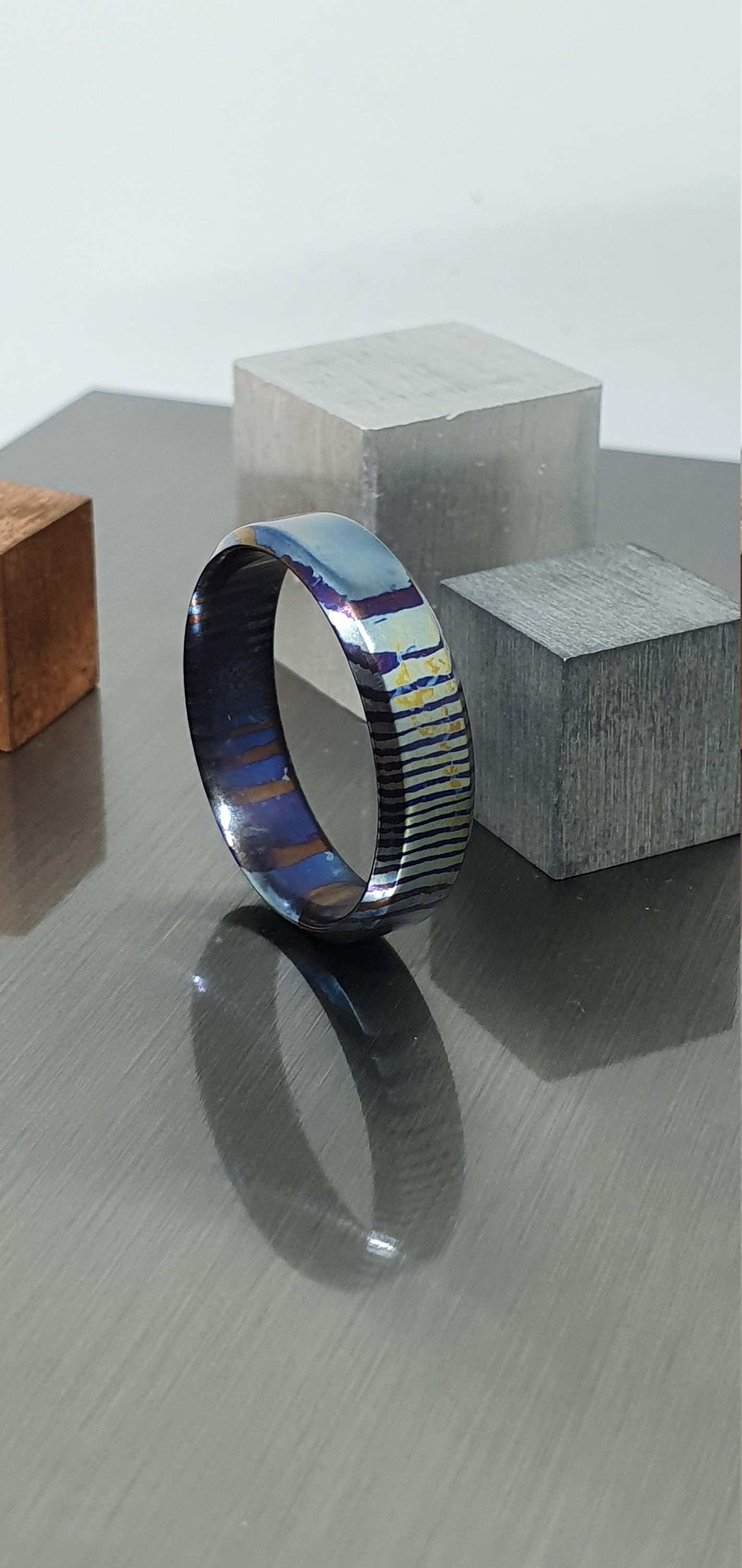 Don Pattern Timascus Damascus Ring - Etsy