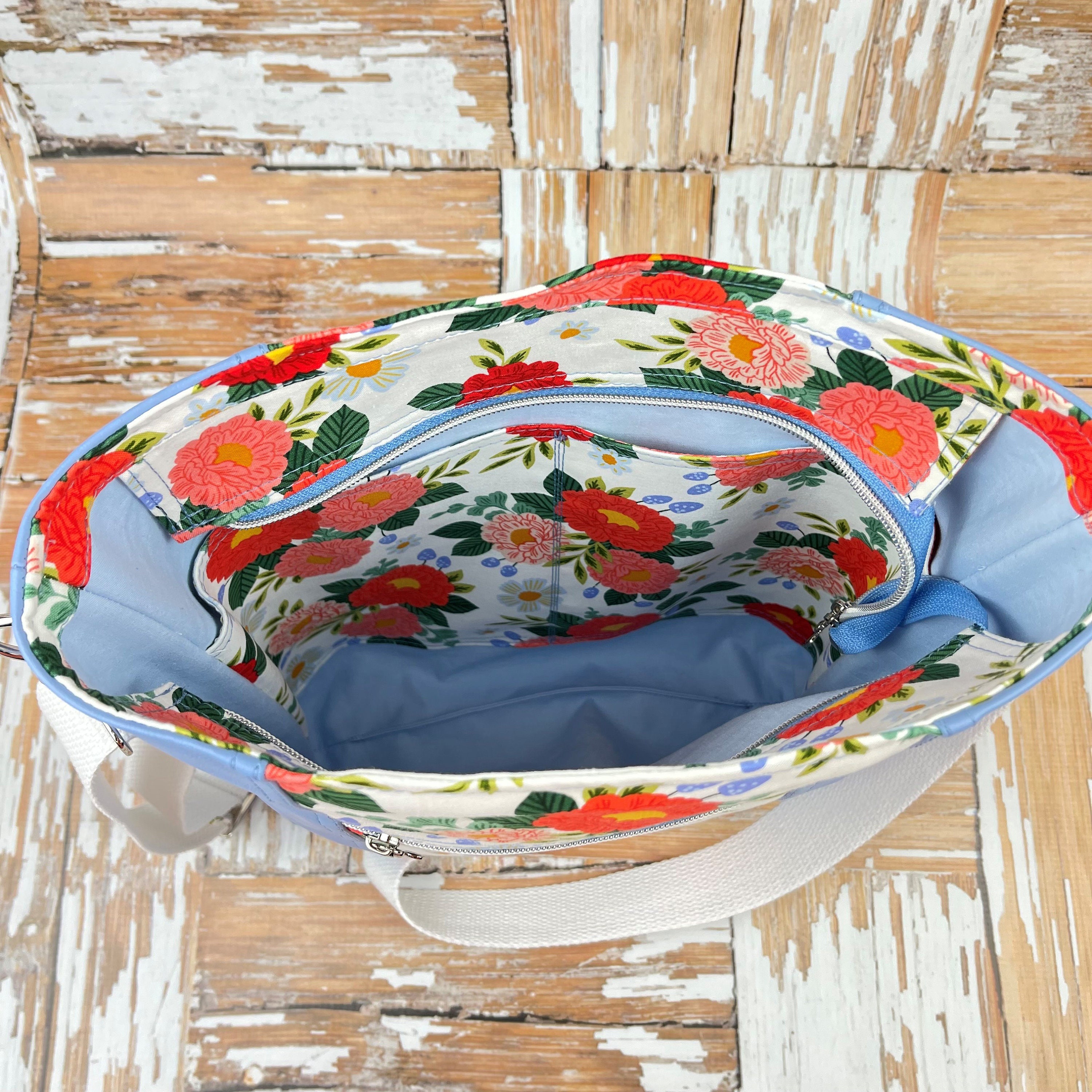 Southern Summer Tote Bag Periwinkle Blue, Floral, Summer, Tote, Bag ...