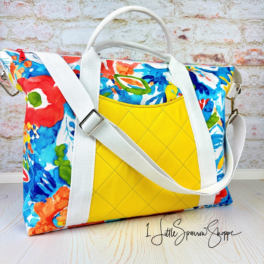 Floral Travel Tote, Daily Tote, Pool Tote, Outdoor Canvas Exterior, WPC ...