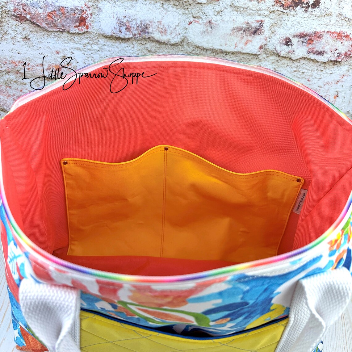 Floral Travel Tote, Daily Tote, Pool Tote, Outdoor Canvas Exterior, WPC ...