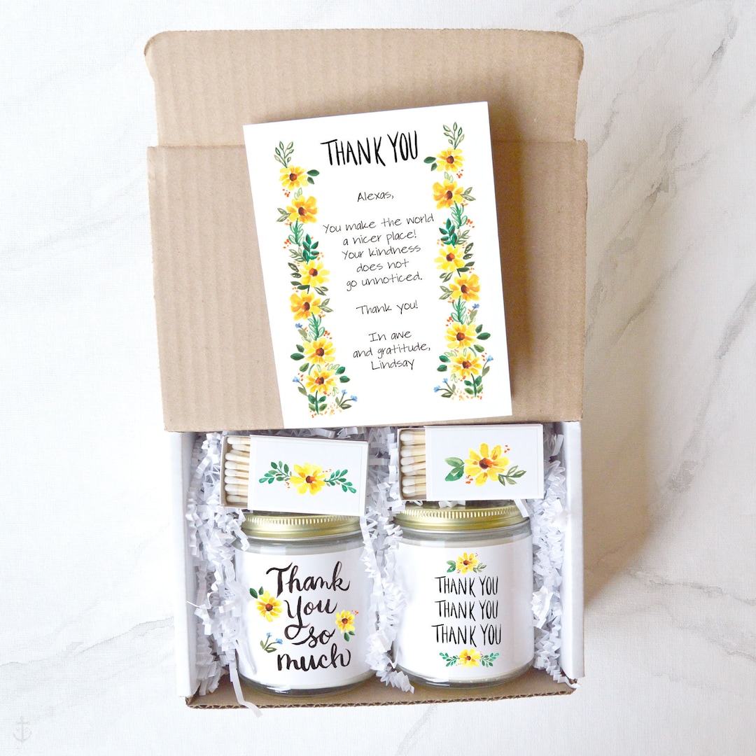 Thank You Gift Box Thank You Candles Thank You Gift Box for Her, Friend ...