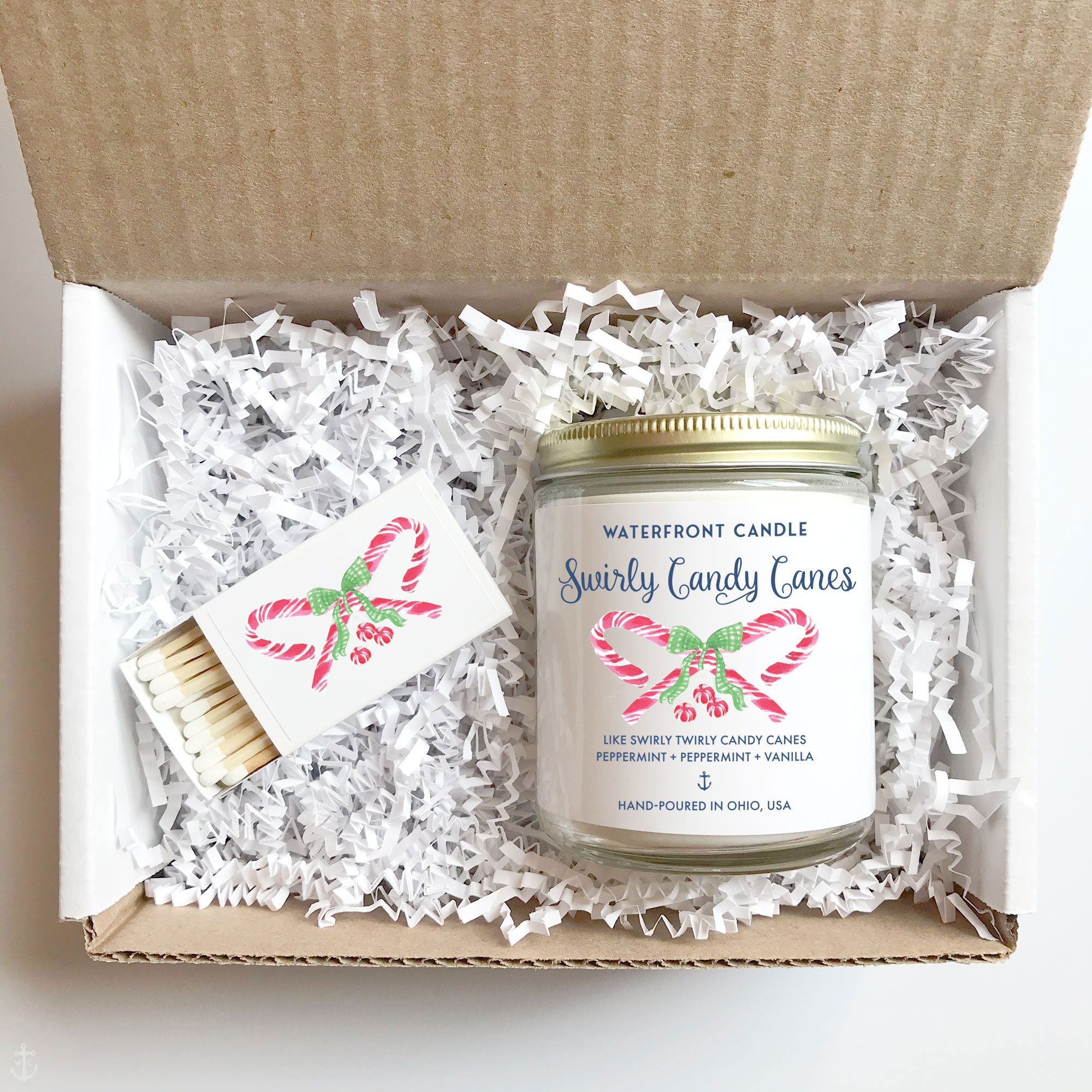 PEPPERMINT SCENTED CANDLE Candy Cane Soy Candle Christmas - Etsy