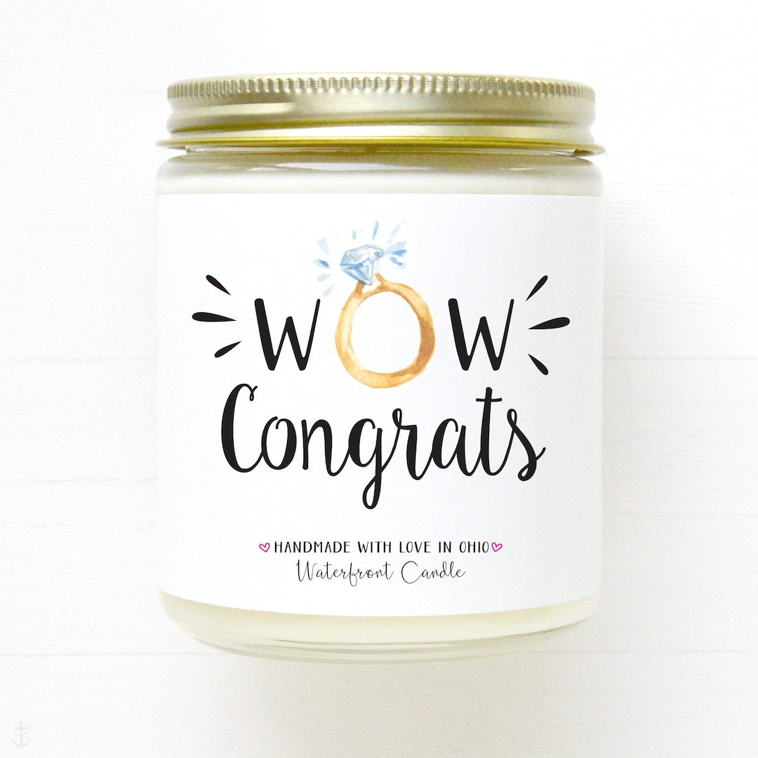 Just Engaged Gift Engaged Congrats Candle, Newly Engaged Gift ...