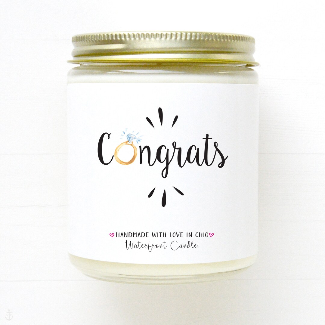 Congrats Candle Just Engaged Gift for Her, Newly Engaged Gift ...