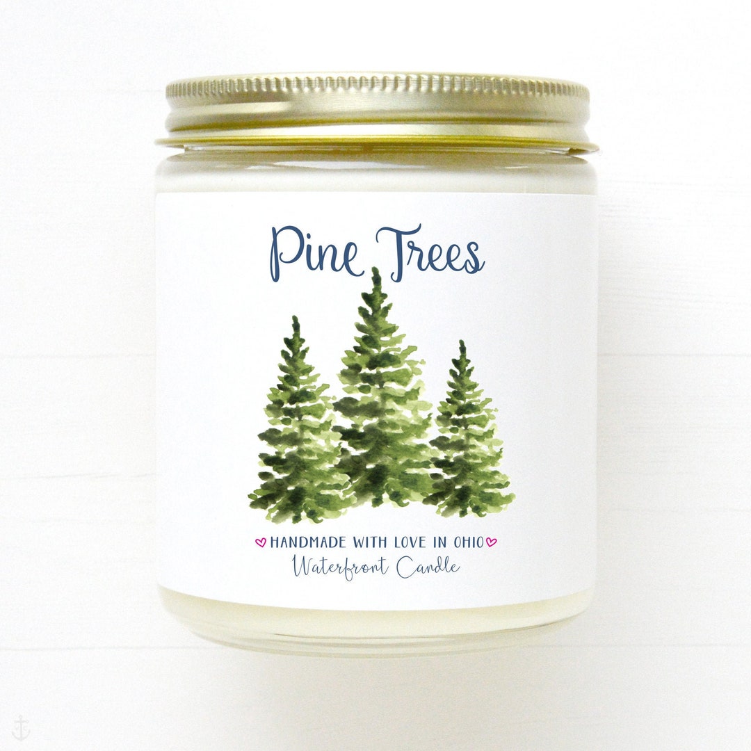 Pine Scented Candle Pine Trees Scented Candle, Winter Home Decor, Soy ...