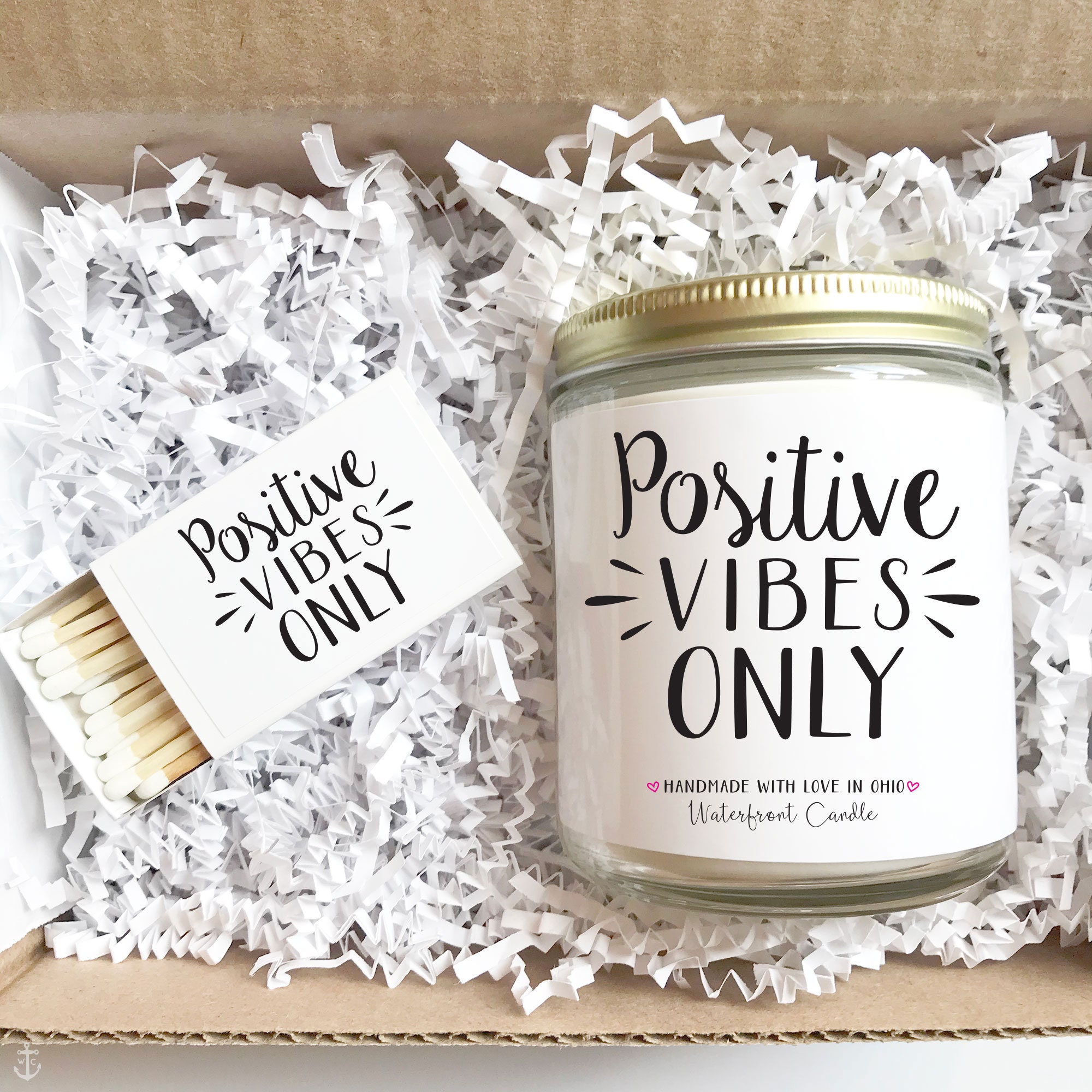 Positive Vibes Only Candle Inspirational Gift for Her, Gift for Him ...