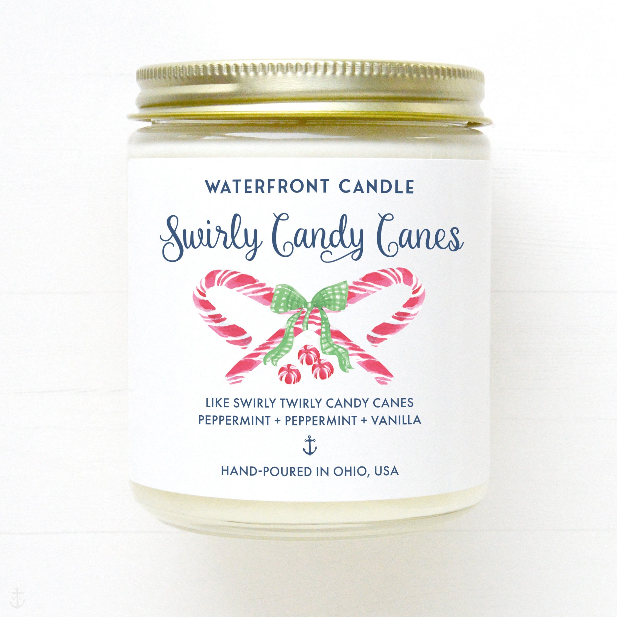 PEPPERMINT SCENTED CANDLE Candy Cane Soy Candle Christmas - Etsy