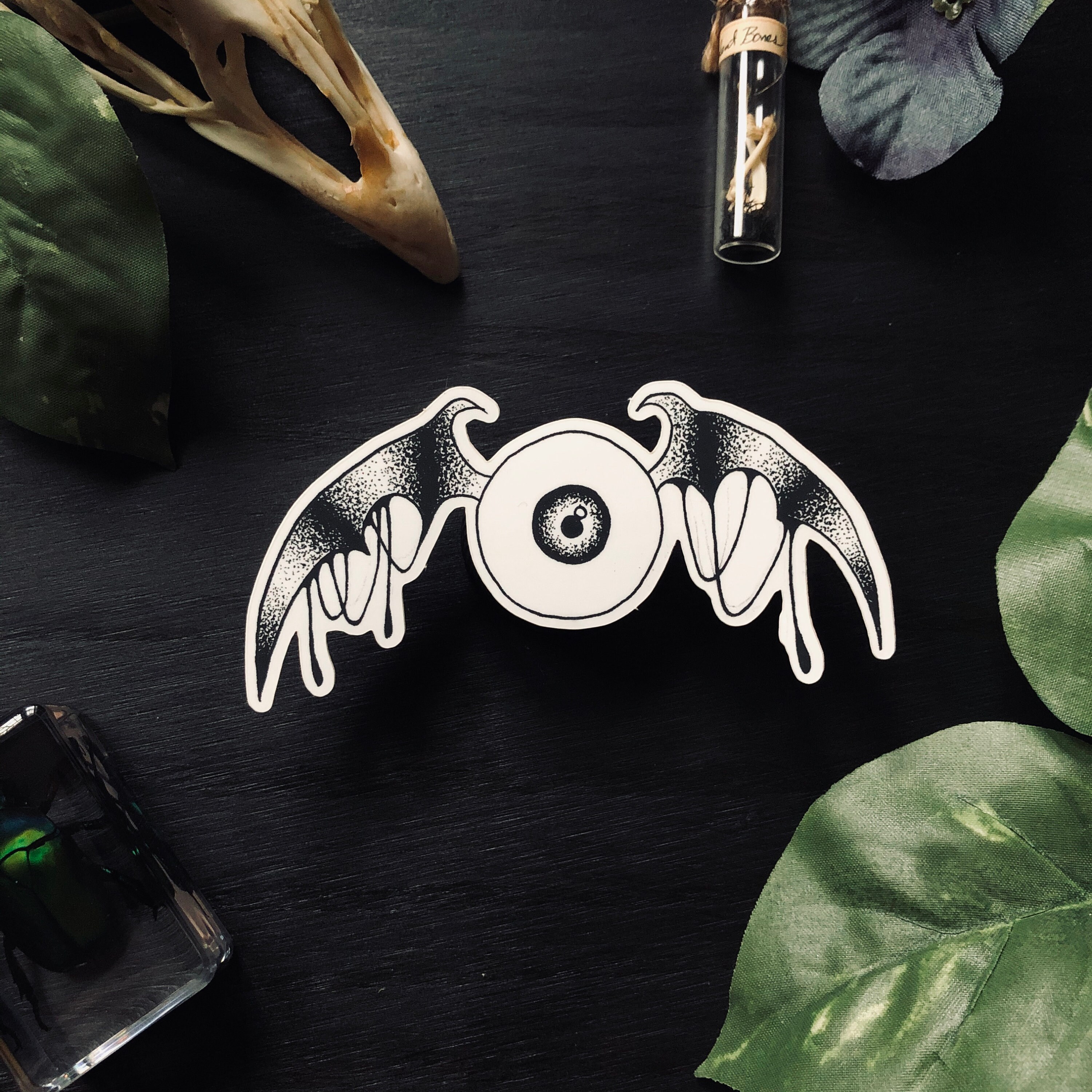 Eyeball Bat Sticker Goth Spooky Art - Etsy