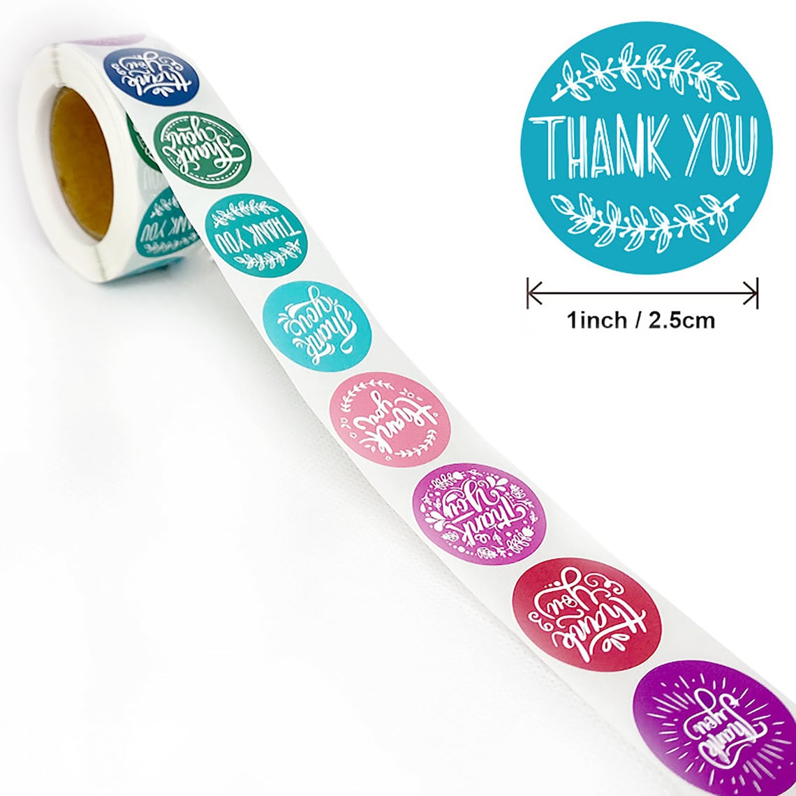 Merci Stickers Roll de 500 8 Designs 1 Pouce Merci Sticker | Etsy