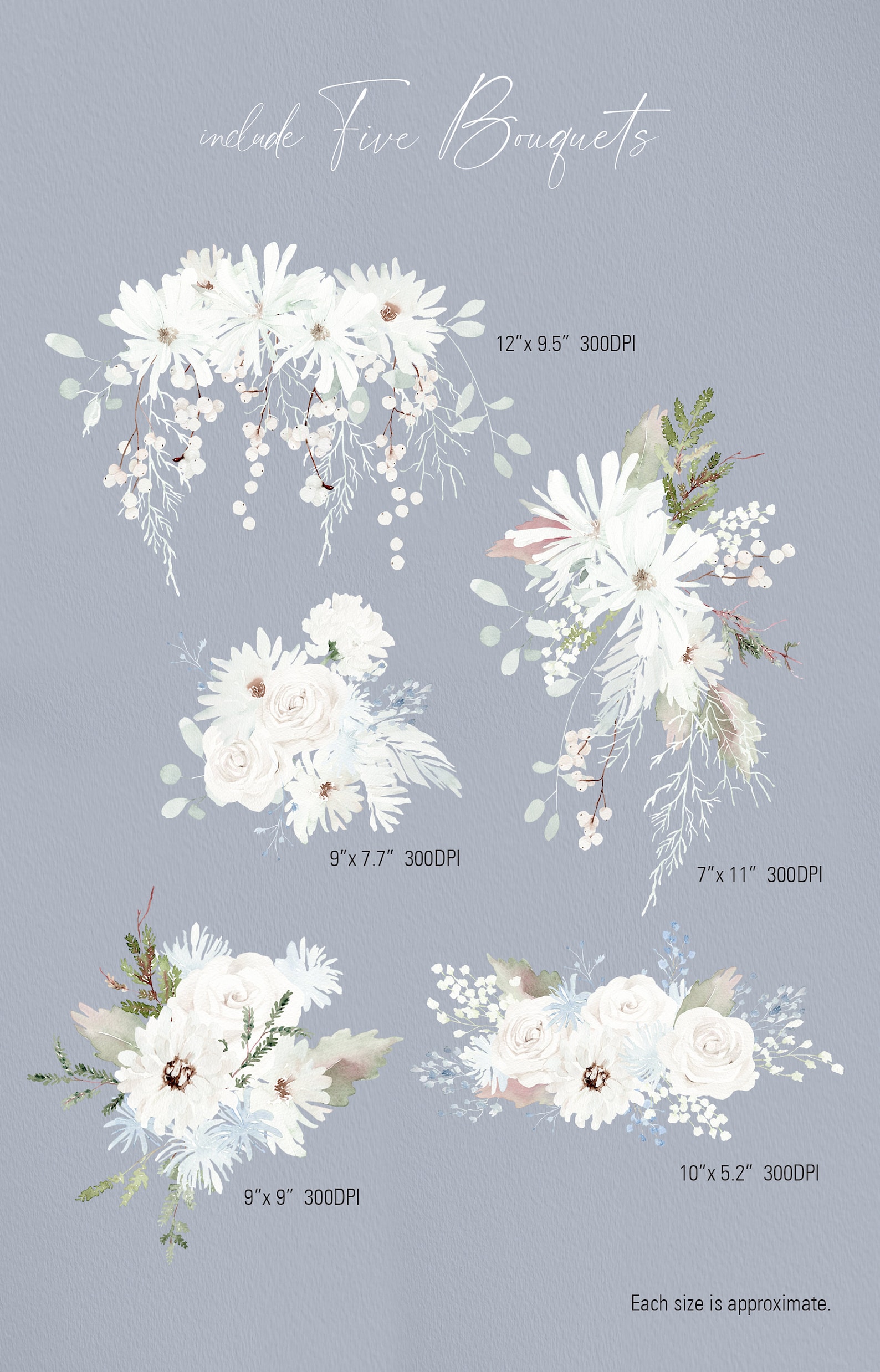 Snow Flower Clipart, Watercolor Winter Flower, Winter Snow Clipart ...