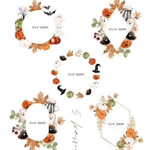 Cozy Halloween, Watercolor Clipart, Watercolor Halloween Clipart ...