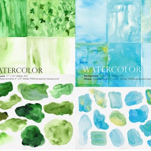 Watercolor Background Bundle, Watercolor Shape, Watercolor Background ...