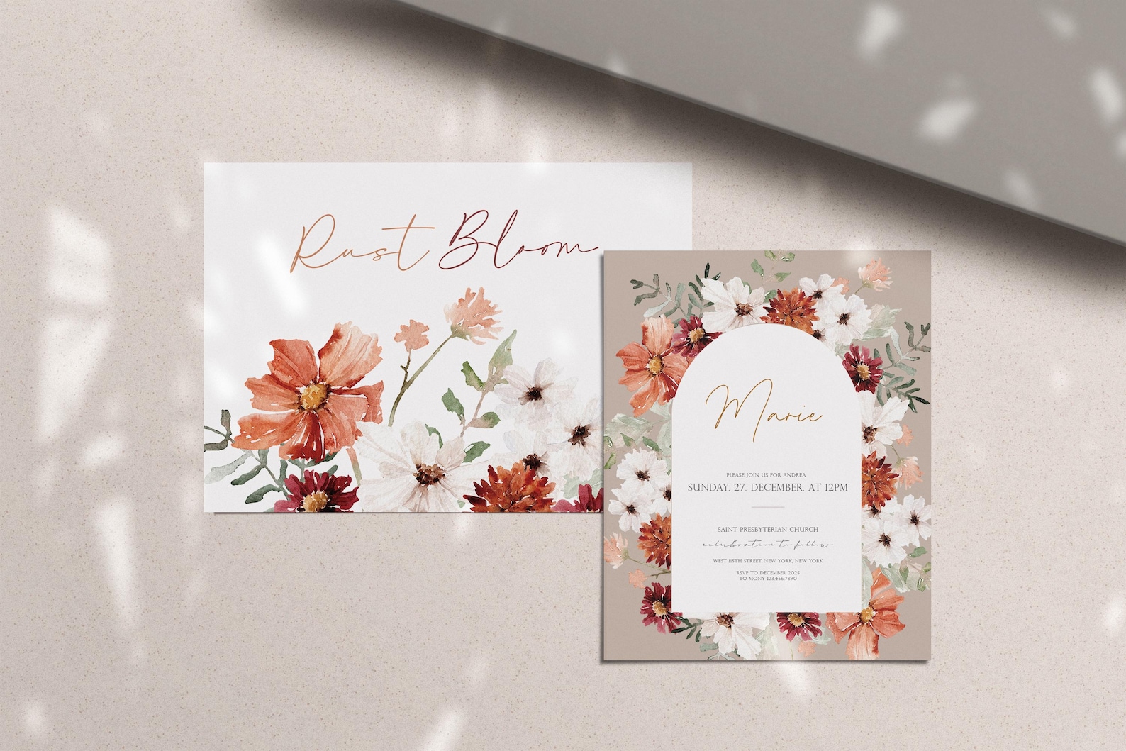 RUST BLOOM, Watercolor Fall Flower, Rustic Flower, Winter Bouquets ...