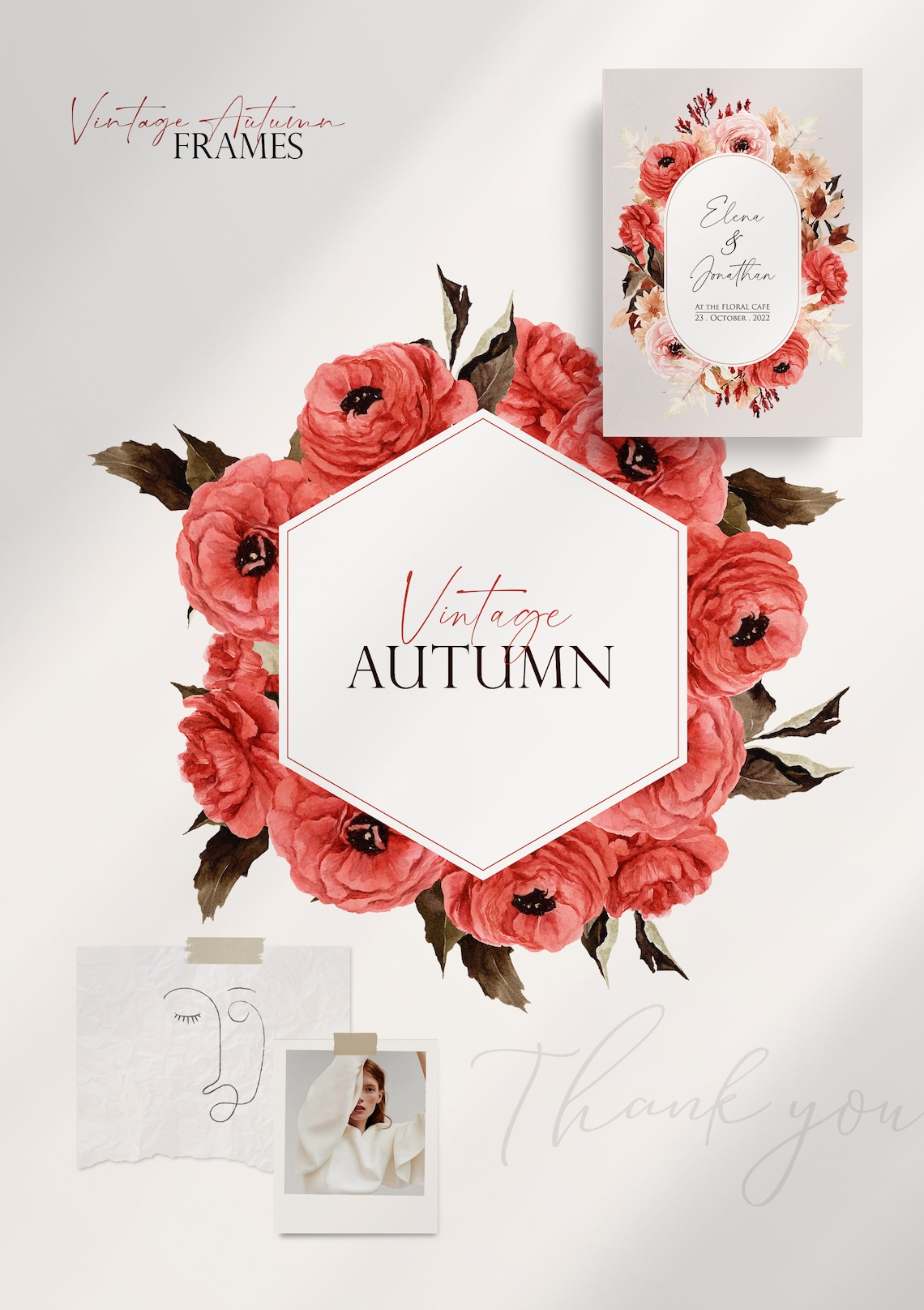 Vintage Autumn Flower, Watercolor Flower PNG, Fall Clipart, Fall Floral ...