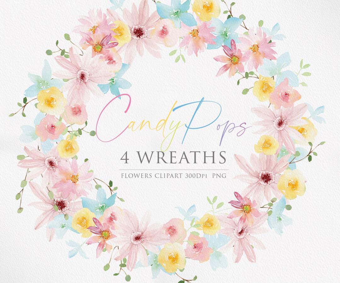 Watercolor Clipart, Spring Wreaths, Floral Arrangements, Wedding ...
