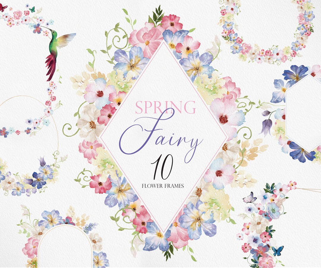 Spring Fairy Flower, Watercolor Flower, Flower Clipart, Pastel Flower ...