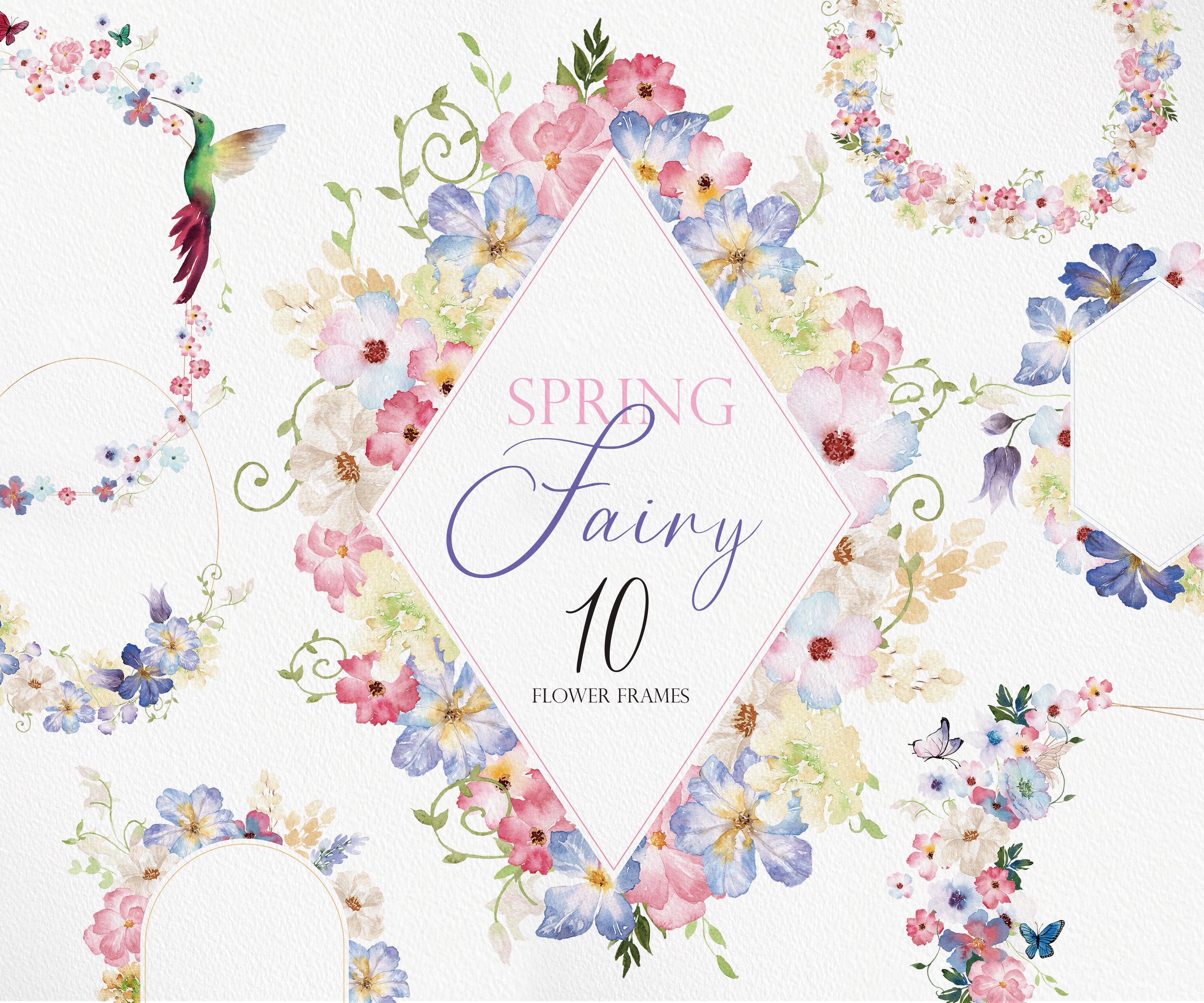 Spring Fairy Flower Watercolor Flower Flower Clipart Pastel - Etsy