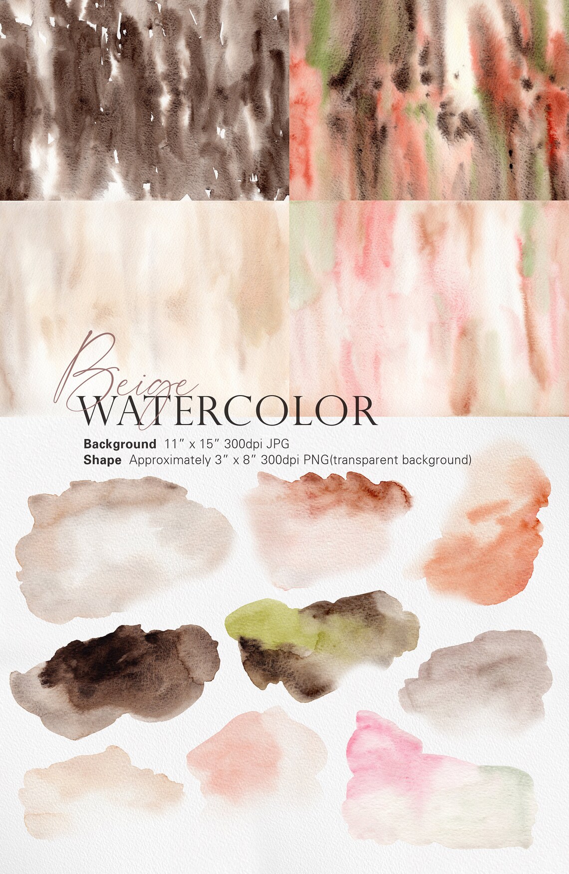 Watercolor Background Clipart Watercolor Border Watercolor - Etsy