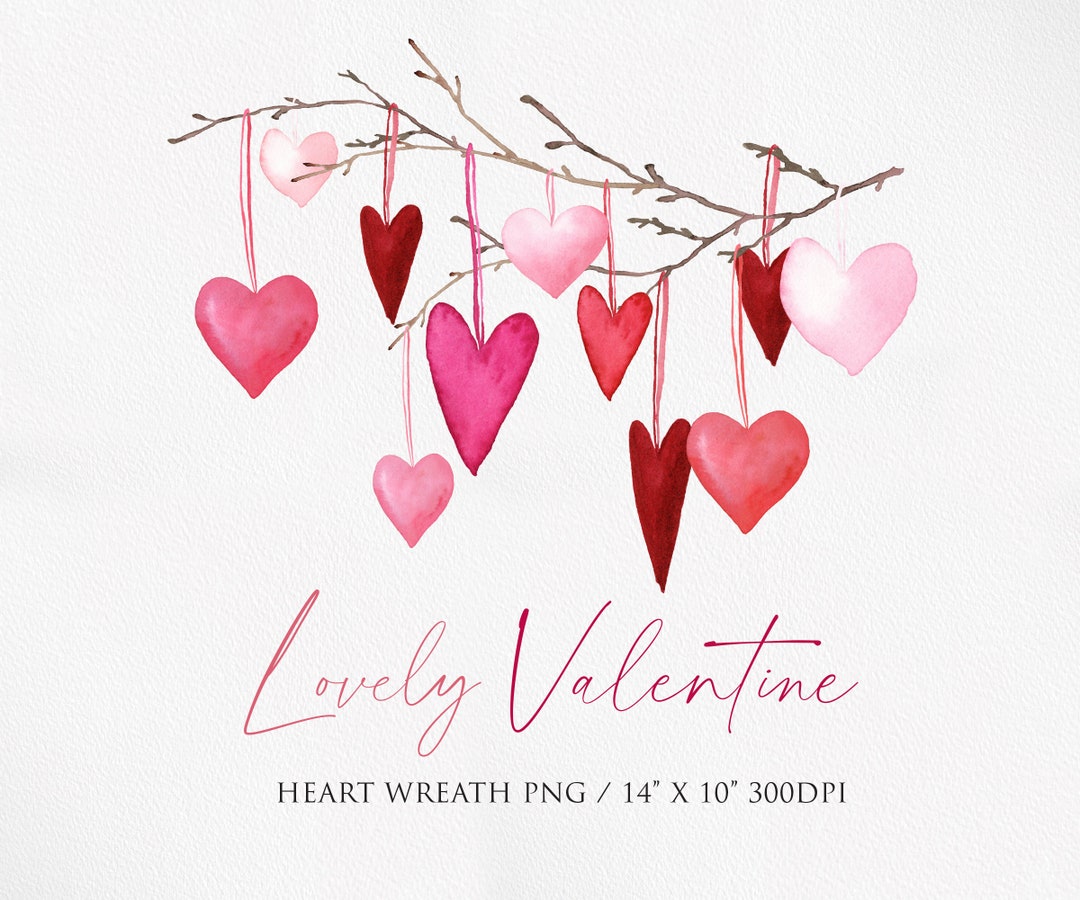 Watercolor Valentine, Valentine Clipart, Heart Clipart, Valentine PNG ...