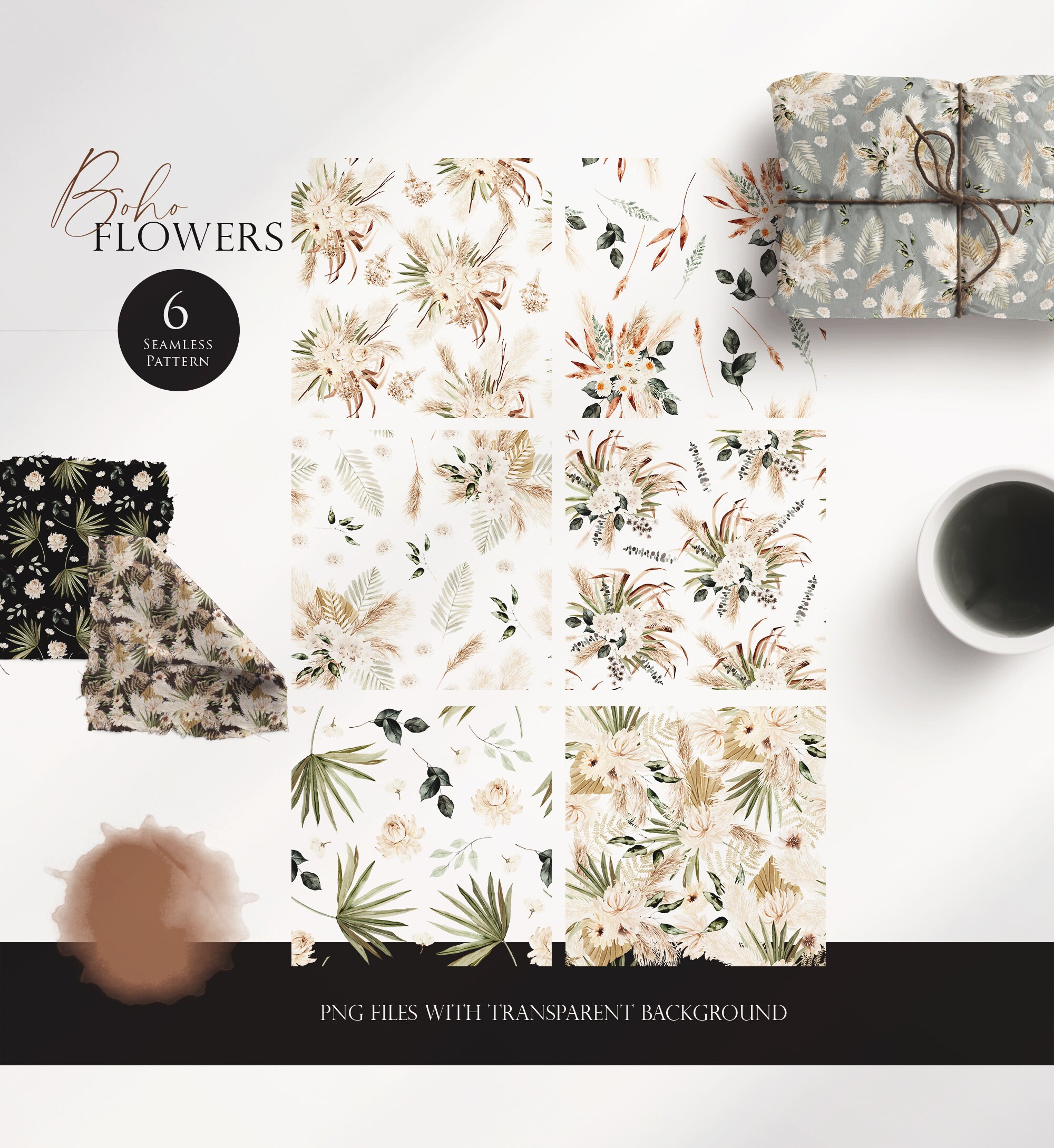 Watercolor Flower Pattern Flower Digital Paper Seemless - Etsy