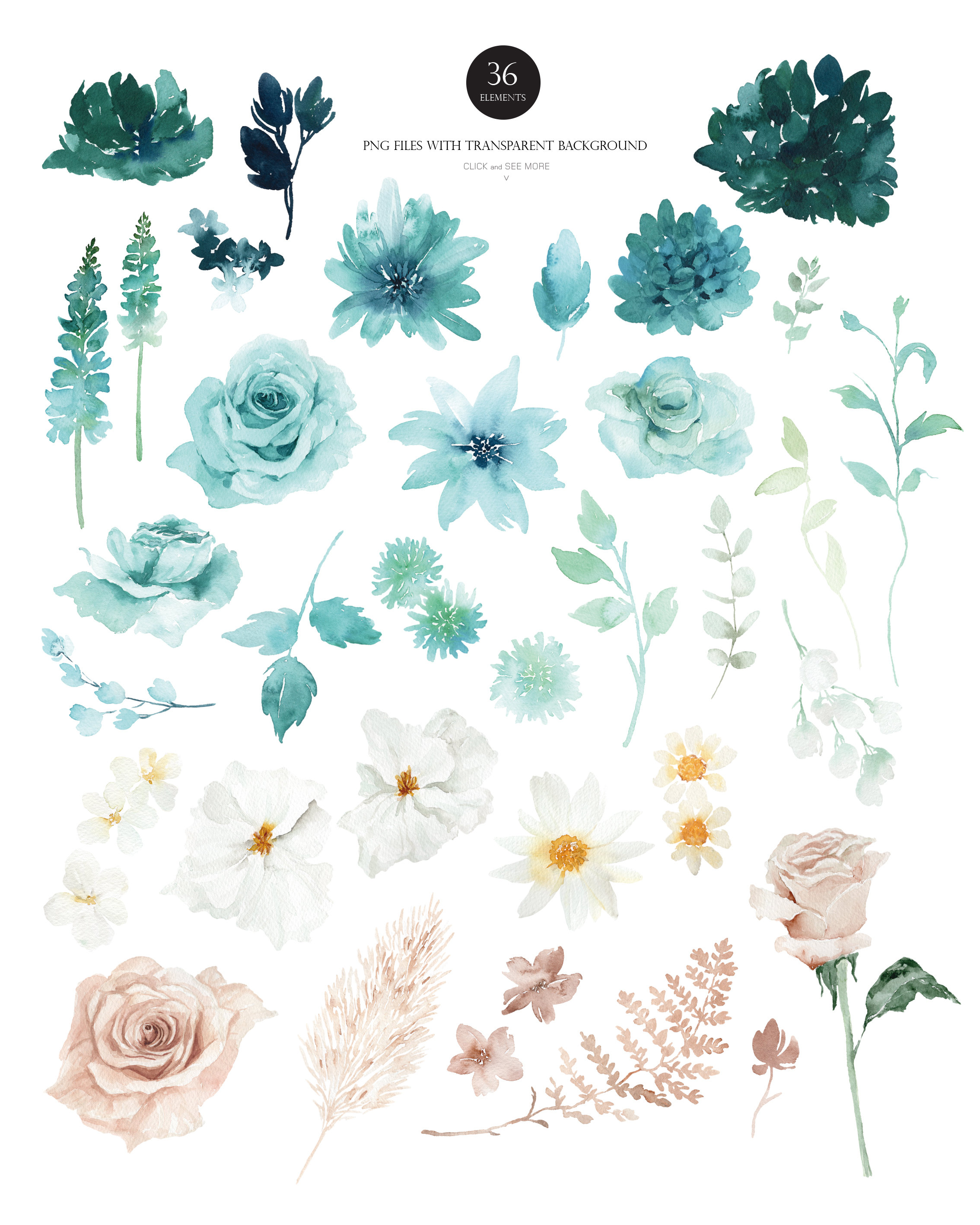 Ocean, Turquoise Flower, Watercolor Flowers, Teal Flower, Blue Flowers ...