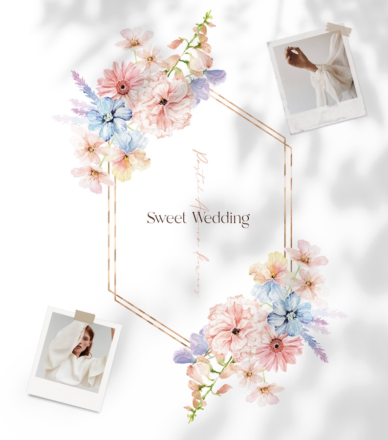 PASTEL AURORA, Watercolor Flower, Watercolor Clipart, Flower Clipart ...