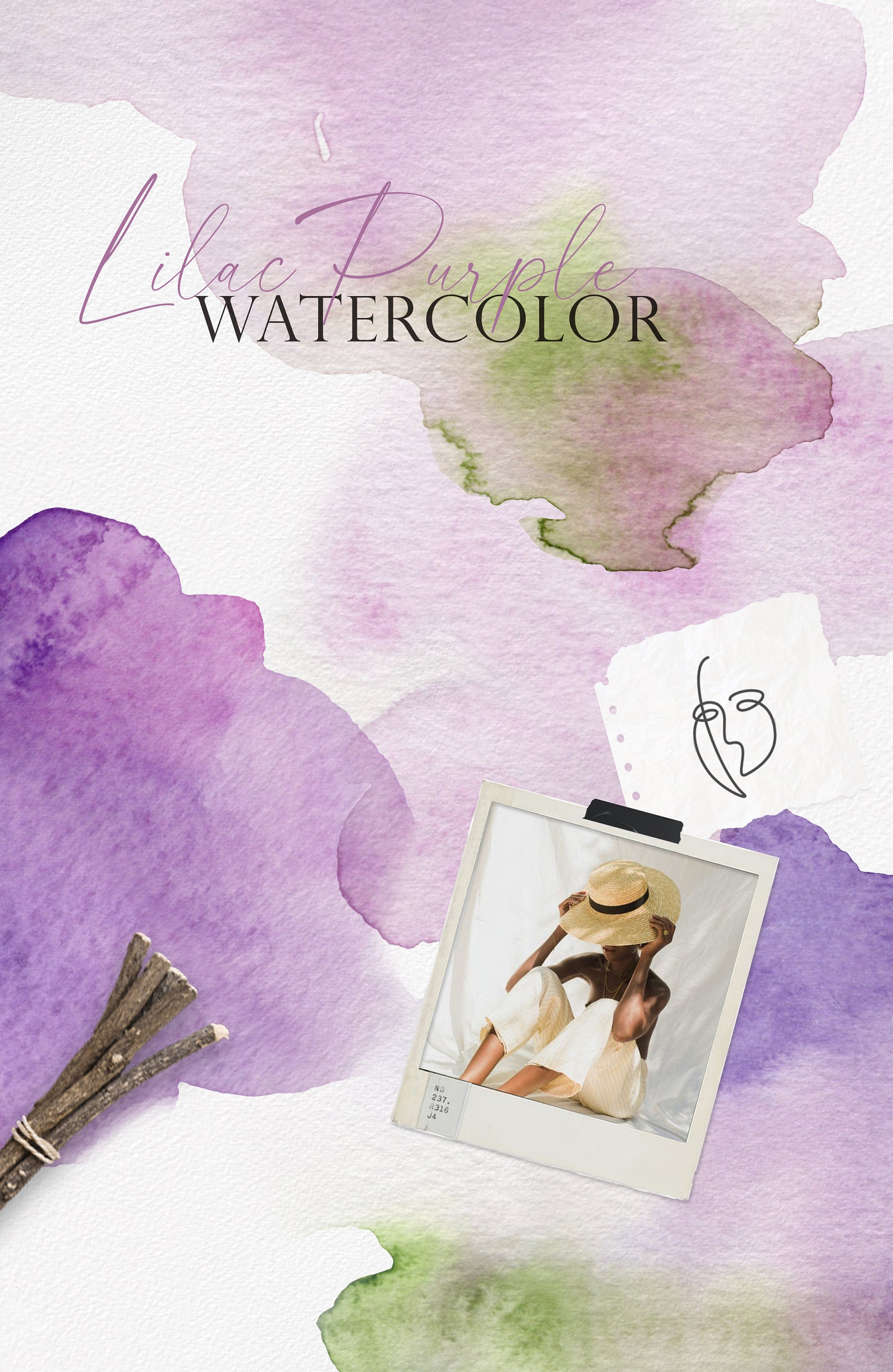 Watercolor Flower Bundle, Watercolor Purple Collection, Lavender ...