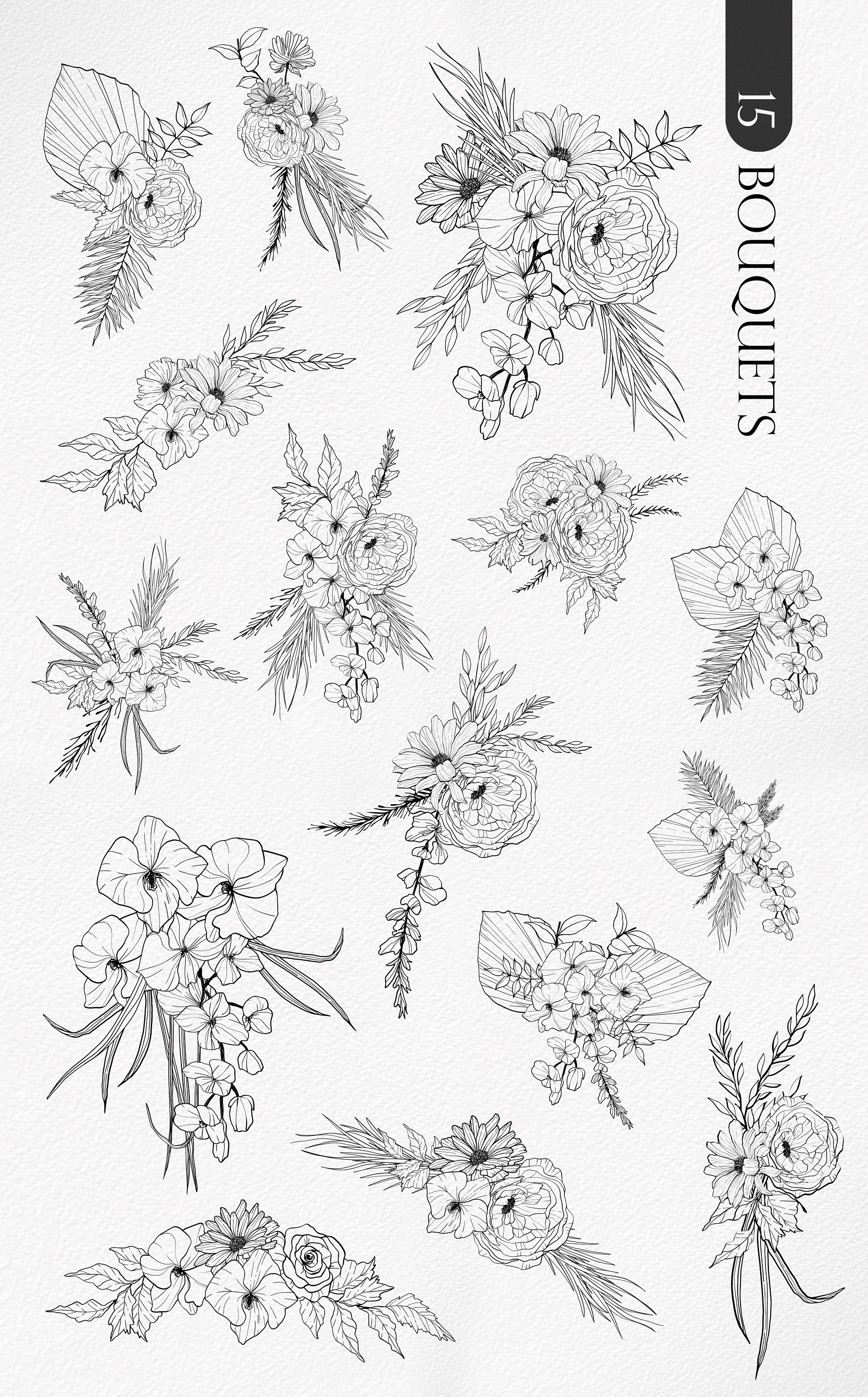 Elegant Boho Floral, Flower Line Art, Flower SVG, Flower Logo, Flower ...