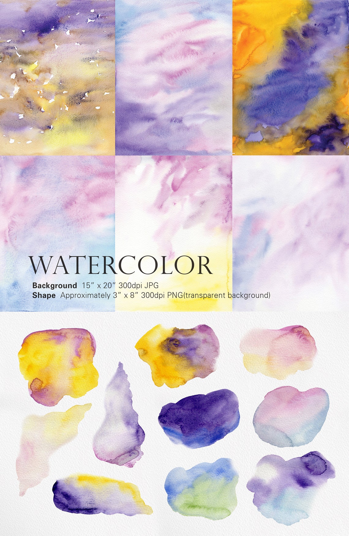 Watercolor Background Clipart, Watercolor Border, Watercolor Shape ...
