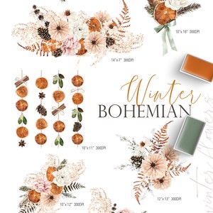 Winter Boho Bouquets, Winter Bohemian, Boho Flower, Dried Orange ...