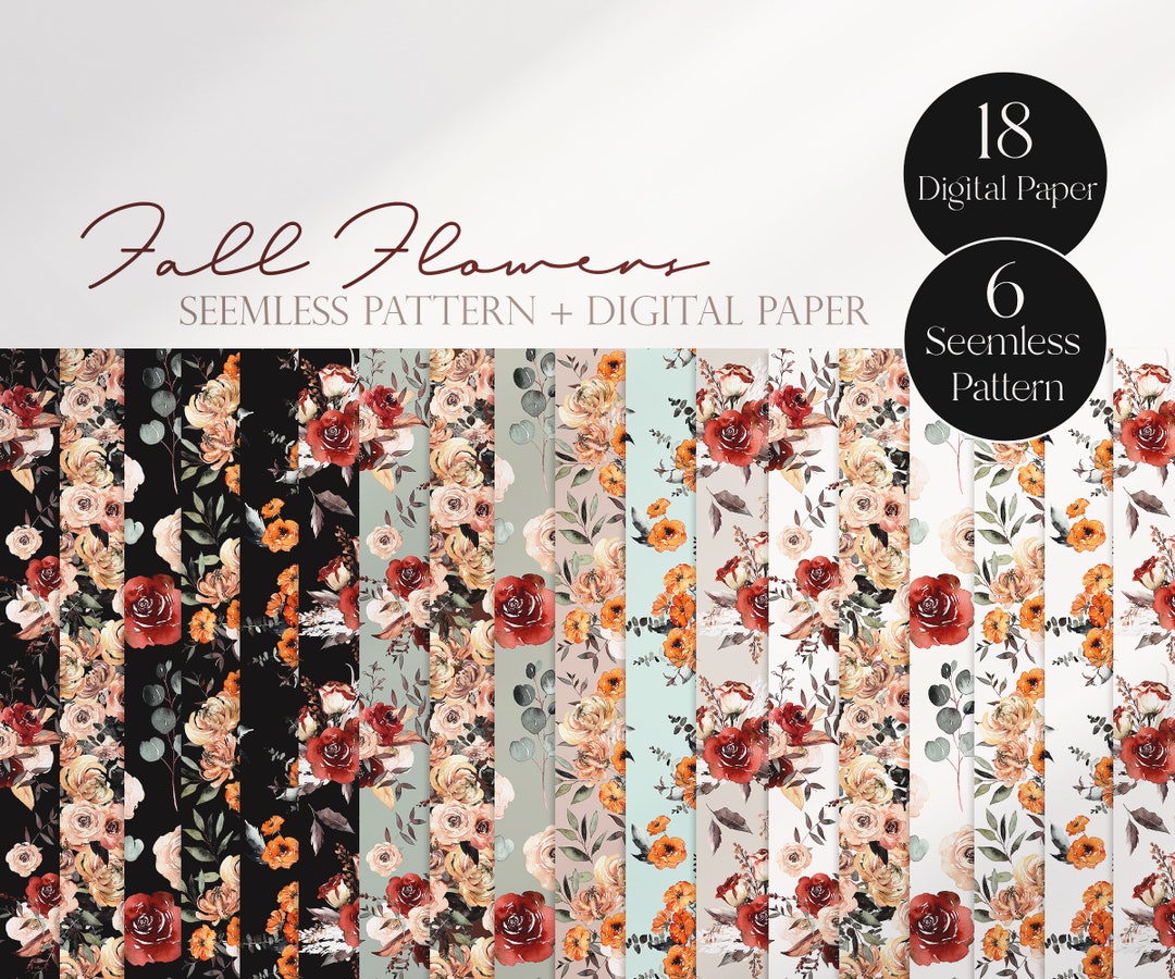 Watercolor Flower Pattern, Flower Digital Paper, Seemless Pattern ...