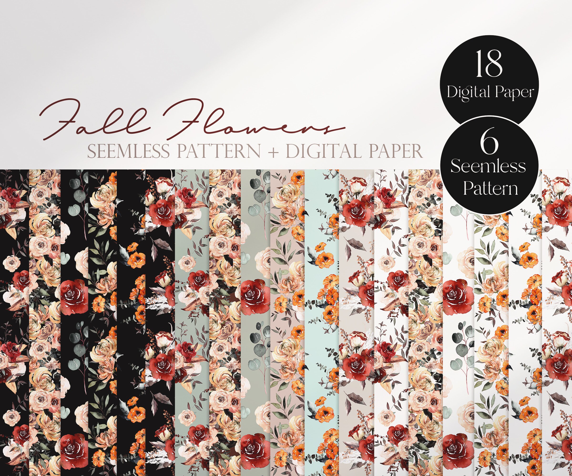 Watercolor Flower Pattern Flower Digital Paper Seemless - Etsy