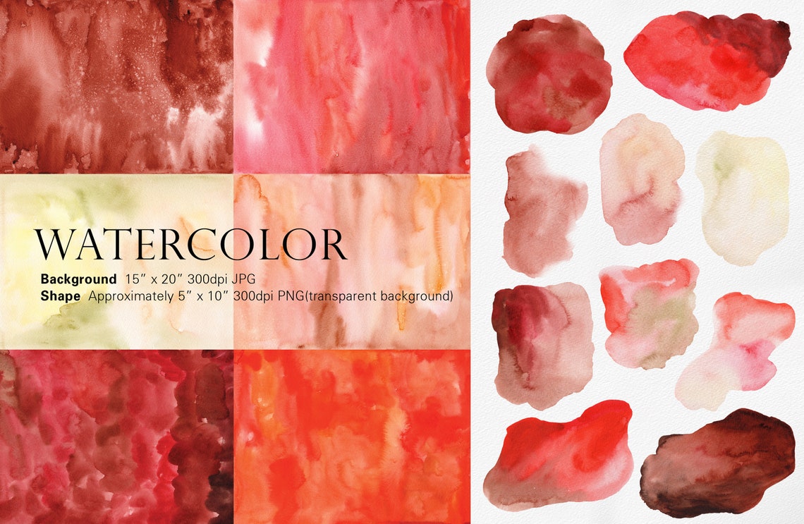 Watercolor Background Clipart Watercolor Border Watercolor - Etsy