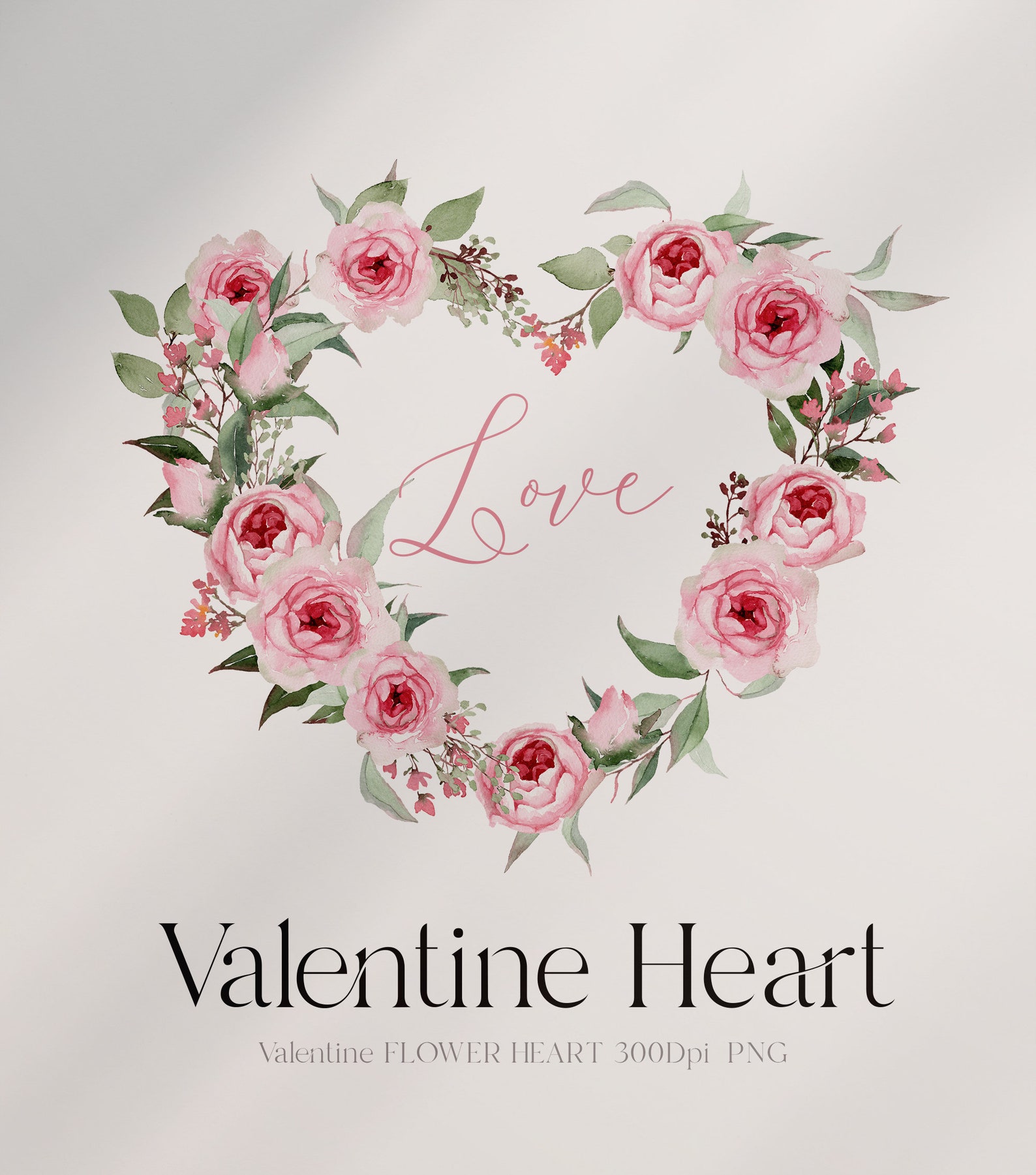 Valentine Day Clipart Watercolor Valentine Valentine Heart - Etsy