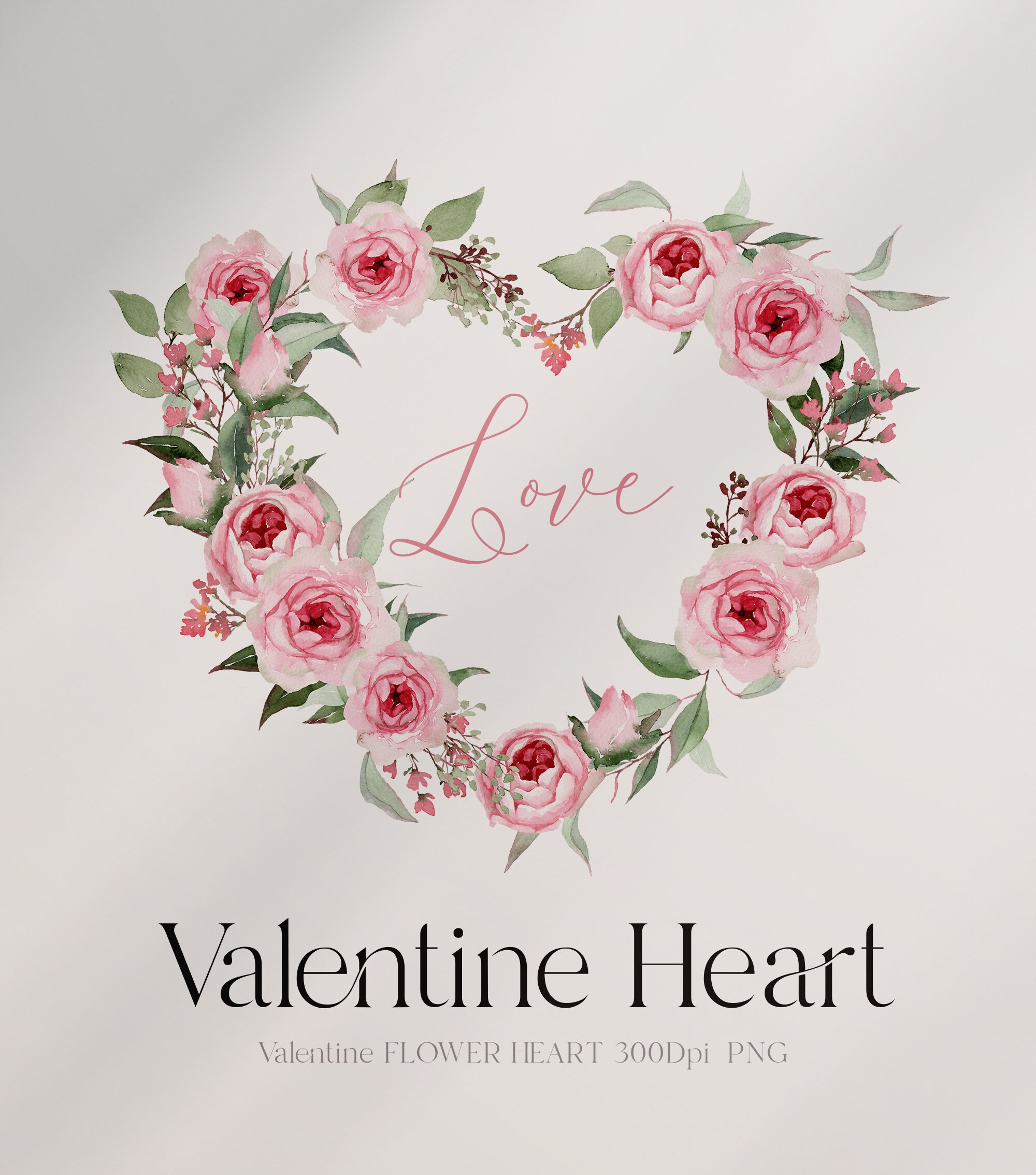 Valentine Day Clipart Watercolor Valentine Valentine Heart - Etsy