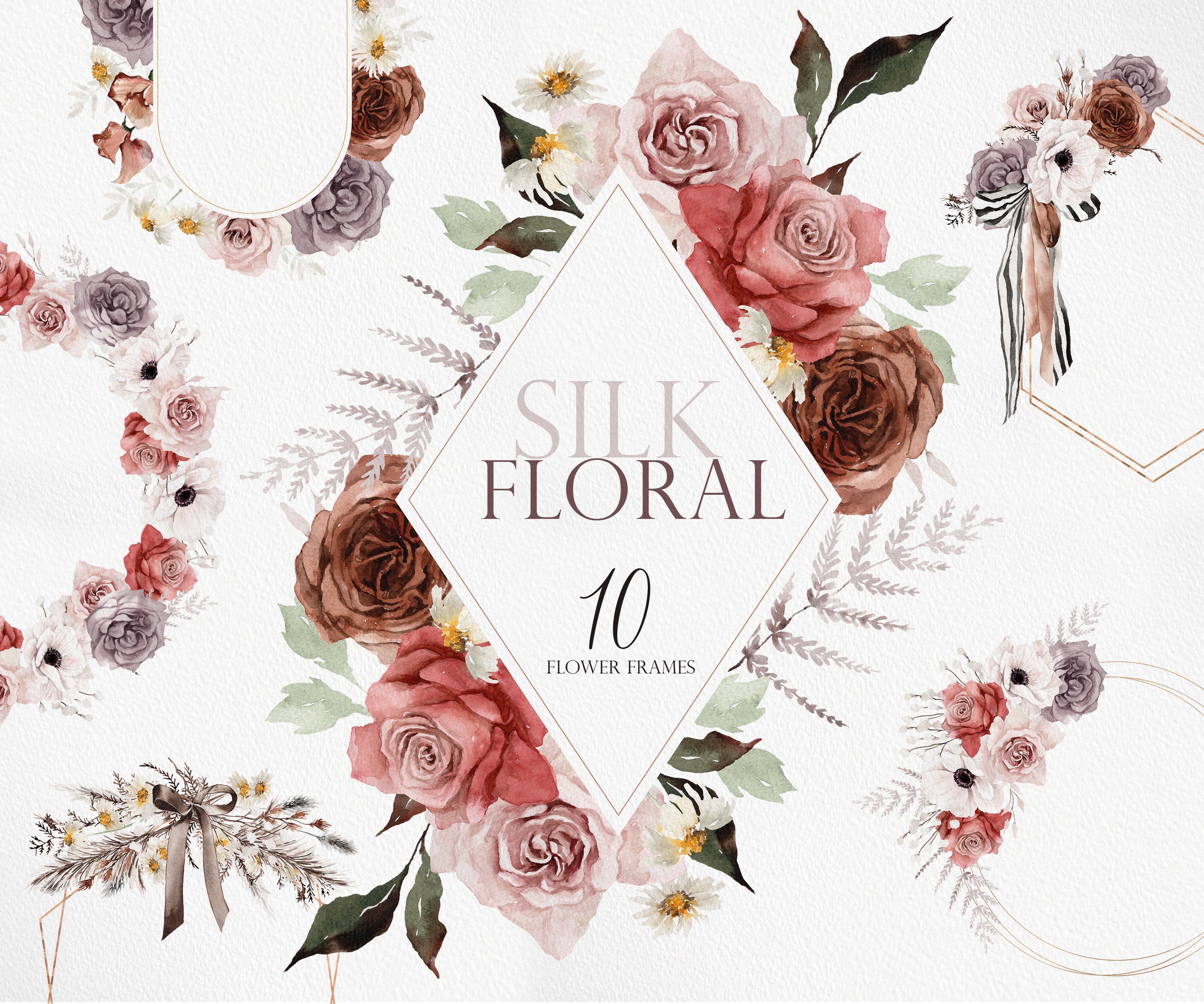 Silk Floral Boho Flower Watercolor Flower Watercolor - Etsy