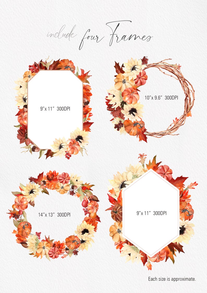 Watercolor Thanksgiving Clipart Autumn Botanical Watercolor - Etsy