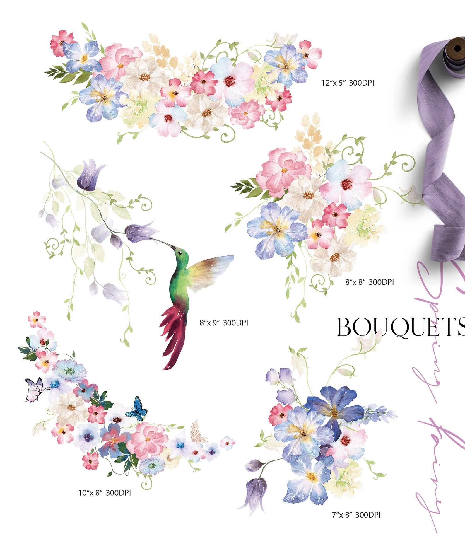 Spring Fairy Flower, Watercolor Flower, Flower Clipart, Pastel Flower ...