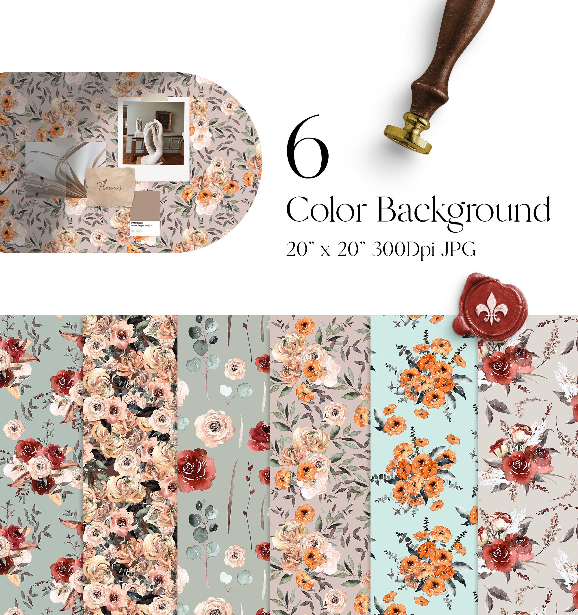 Watercolor Flower Pattern Flower Digital Paper Seemless - Etsy