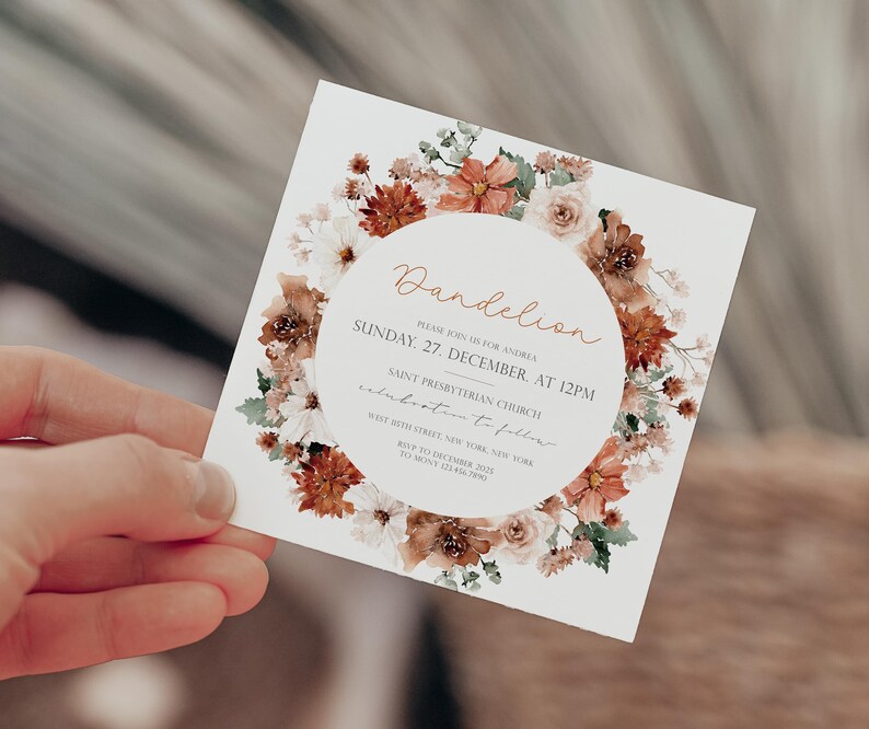 RUST BLOOM, Watercolor Fall Flower, Rustic Flower, Winter Bouquets ...