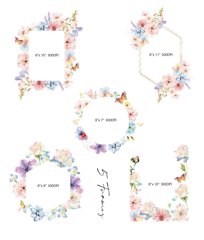PASTEL AURORA, Watercolor Flower, Watercolor Clipart, Flower Clipart ...