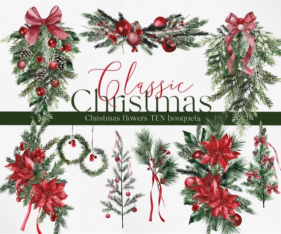 Classic Christmas Christmas Clipart Christmas Tree - Etsy