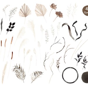 Boho Florals, Watercolor Leaf, Bohemian Floral, Dried Bouquet, Floral ...