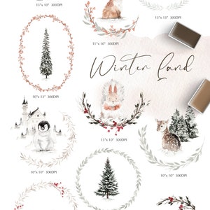 Watercolor Winter Clipart, Christmas Clipart, Christmas Watercolor ...