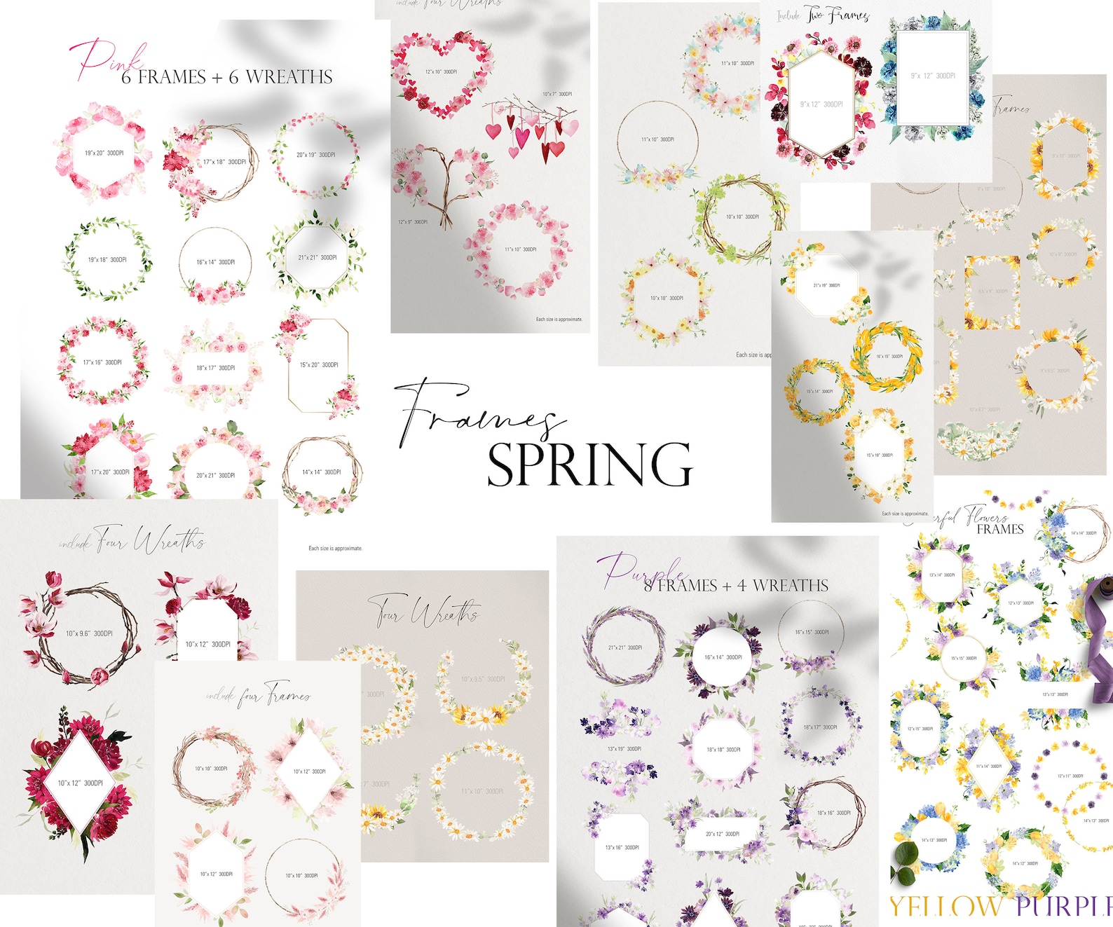 Spring Flower Bundle Watercolor Flower Bundle Flower PNG - Etsy